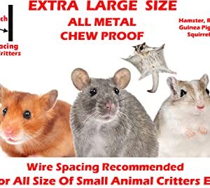 64" Extra Large Deluxe and Sturdy Wrought Iron 4-Tiers Tight 1/2-inch Bar Spacing for Ferret Chinchilla Sugar Glider Mice Rat Cage with Detachable Rolling Stand