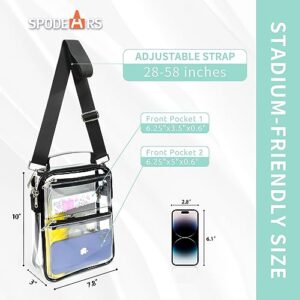 SPODEARS Clear Bag Stadium Approved Crossbody Purse, Small Clear Tote Bag for Stadium, Sports Events, Clear Bags for Concerts