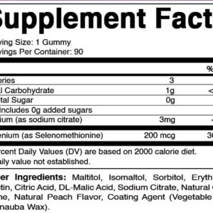 Vitamatic Yeast Free Selenium Gummies 200mcg as Selenomethionine Supplement Essential Trace Mineral with Superior Absorption 90 Pectin Based Gummies