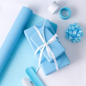 WRAPAHOLIC Blue Wrapping Paper Roll - Mini Roll - 17 Inch X 16.5 Feet - Solid Color Paper for Birthday, Holiday, Wedding, Baby Shower