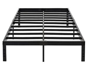 joceret 14 full size metal platform bed frame,fundation,sturdy,load-bearing capacity,non noise,easy assembly,storage space underbed,kids,adults,bedroom,guest room,black