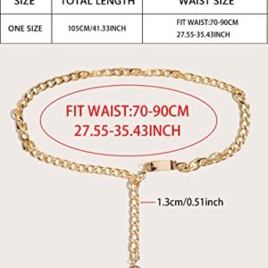 Verdusa Women's Chunky Waist Chain Belt Adjustable Body Link Gold one-size