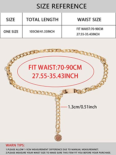 Verdusa Women's Chunky Waist Chain Belt Adjustable Body Link Gold one-size