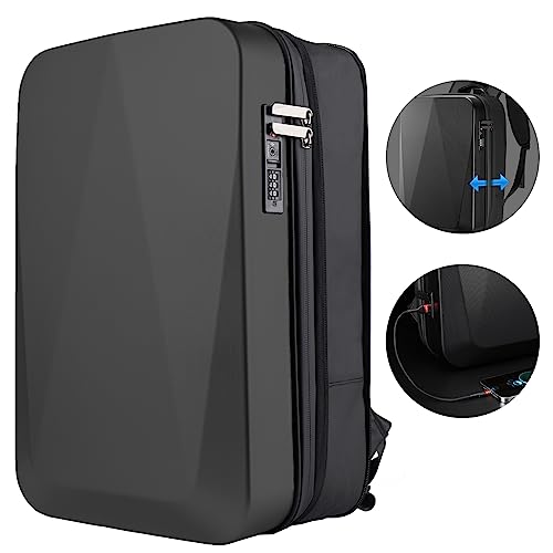 JUMO CYLY Anti-Theft Hard Shell Laptop Backpack, Expandable Waterproof Computer Backpack with USB Charging Port TSA Lock Gaming Bag Business for 17 Inch