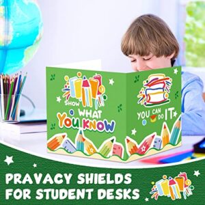 12 Pcs Privacy Boards Classroom Privacy Screen Bright Colored Desk Privacy Panel Classroom Desk Dividers for Students Privacy Folders for School Teacher Student Study Test Office Supplies (Fresh)