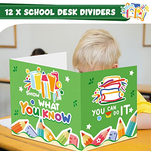 12 Pcs Privacy Boards Classroom Privacy Screen Bright Colored Desk Privacy Panel Classroom Desk Dividers for Students Privacy Folders for School Teacher Student Study Test Office Supplies (Fresh)