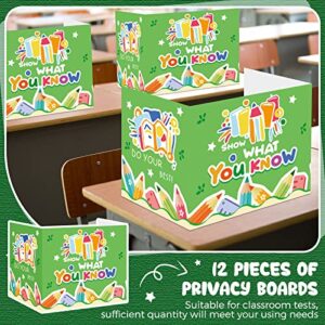 12 Pcs Privacy Boards Classroom Privacy Screen Bright Colored Desk Privacy Panel Classroom Desk Dividers for Students Privacy Folders for School Teacher Student Study Test Office Supplies (Fresh)