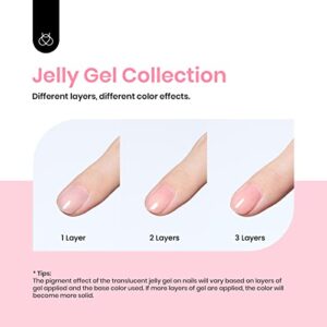 beetles Gel Polish 6 Pcs Jelly Shimmer Giltter Nails Lady with Dreams Collection Transparent Pink Biege Gel Nail Art Soak Off Nail Uv Lamp Needed Diy Neutral Nail Art Manicure