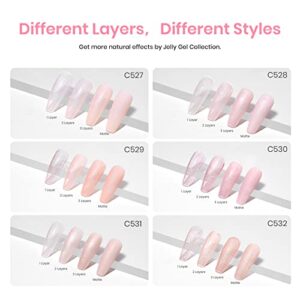 beetles Gel Polish 6 Pcs Jelly Shimmer Giltter Nails Lady with Dreams Collection Transparent Pink Biege Gel Nail Art Soak Off Nail Uv Lamp Needed Diy Neutral Nail Art Manicure