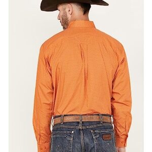 Cinch Western Shirt Mens L/S Zig-Zag Print Button XL Orange MTW1105475