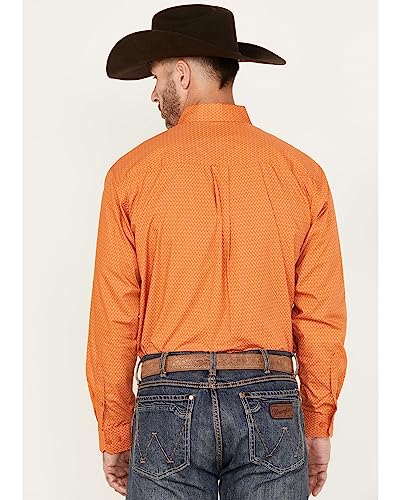 Cinch Western Shirt Mens L/S Zig-Zag Print Button XL Orange MTW1105475