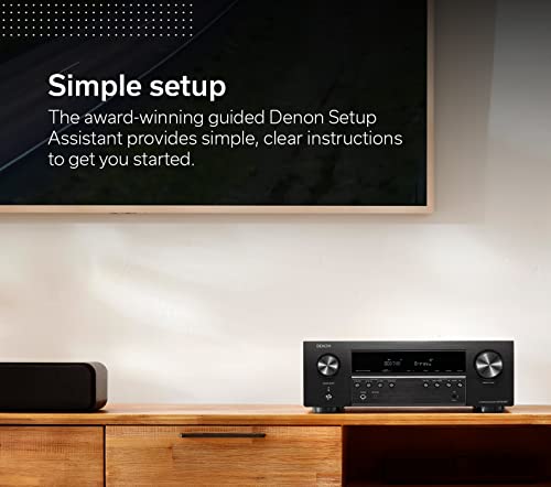 Denon AVR-S570BT (2022 Model) 5.2 Channel AV Receiver - 8K Ultra HD Audio & Video, Enhanced Gaming Experience, Wireless Streaming via Built-in Bluetooth, (4) 8K HDMI Inputs, Supports eARC (Renewed)