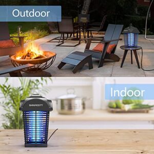 BANPESTT Bug Zapper Outdoor/Indoor with Dusk-to-Dawn Light Sensor, IPX4 Waterproof Fly Zapper, Electric Mosquito Zapper, Insect Trap, Mosquito Killer, 90-130V (Black)