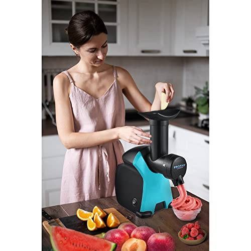 Drinkpod Frozay: Frozen Dessert Maker - Dairy-Free, Vegan Ice Cream, Soft Serve Frozen Yogurt, Fruit Sorbet, and Sherbet Machine with Simple One Push Operation With Recipe Book (Frozay Black)