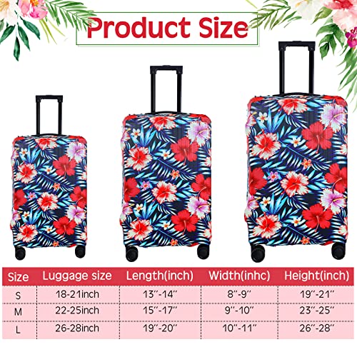 Amylove 3 Pcs Suitcase Covers Protective Washable Suitcase Protector Anti Scratch Luggage Cover Protector for 18-28 Inch Luggage (Floral)