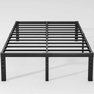 uliesc cal king size bed frame, 18 inch high heavy duty metal platform bedframe, no box spring needed with underbed storage mattress foundation, noise-free