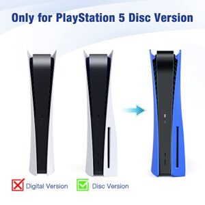 TESSGO PS 5 Disc Edition Blue Face Plates Cover Shell Case for Play Station 5 Console