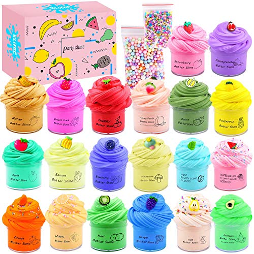 KMBTQRE 20pack Butter Slime Kit for Girl Boys, Party Favors, Stress Relief Toy, Stocking Stuffers for Kids 6 7 8 9 10 11 12 Years Old