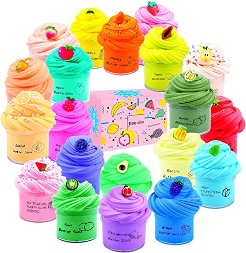 KMBTQRE 20pack Butter Slime Kit for Girl Boys, Party Favors, Stress Relief Toy, Stocking Stuffers for Kids 6 7 8 9 10 11 12 Years Old