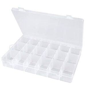 Sjqecyfv Tackle Box Organizer 18 Grids Plastic Craft Box Organizer Bead Organizer Clear Fishing Box with Dividers, 1 Pack