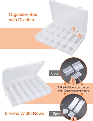 Sjqecyfv Tackle Box Organizer 18 Grids Plastic Craft Box Organizer Bead Organizer Clear Fishing Box with Dividers, 1 Pack