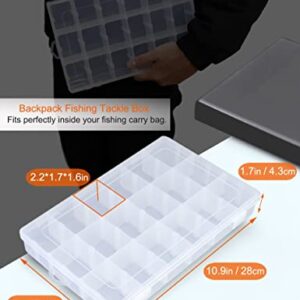 Sjqecyfv Tackle Box Organizer 18 Grids Plastic Craft Box Organizer Bead Organizer Clear Fishing Box with Dividers, 1 Pack