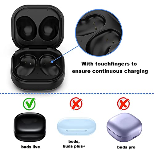 Earbuds Charging Case Replacement for Samsung Galaxy Buds Live SM R180, Build in 600 MAh Large Battery, with Charging Protection and LED Indicator, Black