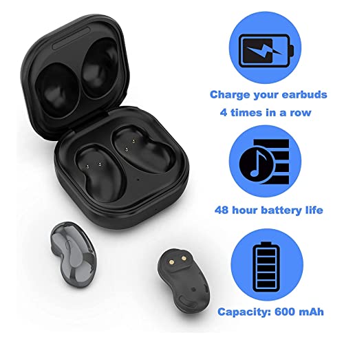 Earbuds Charging Case Replacement for Samsung Galaxy Buds Live SM R180, Build in 600 MAh Large Battery, with Charging Protection and LED Indicator, Black