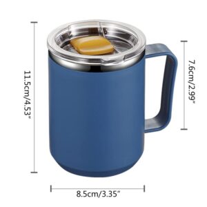 JUMOK 15.4OZ Coffee Mug with Handle, Stainless Steel Insulated Coffee Mug, Travel Mug with Lid, Smoothie Cup, Tea Mug