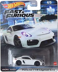 hot wheels porsche 718 cayman gt4, fast & furious 4/5 [white]