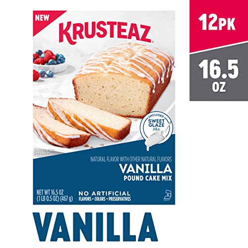 Krusteaz Vanilla Pound Cake Mix, 16.5 oz Box (12 Pack)