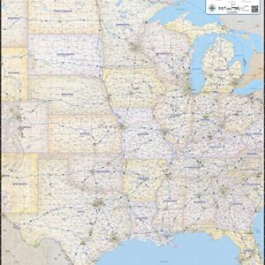 Central US Laminated Wall Map (36” wide by 42” high)