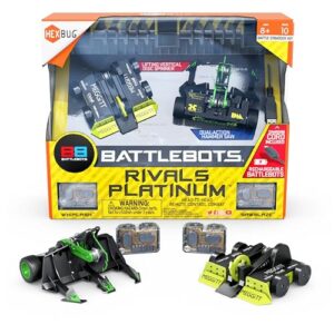 hexbug battlebots rivals platinum (whiplash & sawblaze), remote control robot toys for kids, stem toys for boys and girls ages 8 & up, batteries included