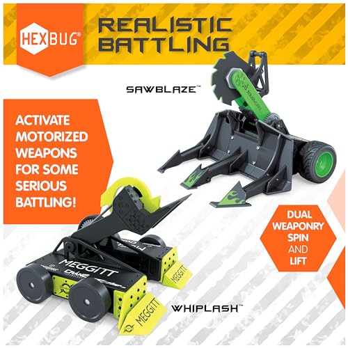 HEXBUG BattleBots Rivals Platinum (Whiplash & Sawblaze), Remote Control Robot Toys for Kids, STEM Toys for Boys and Girls Ages 8 & Up, Batteries Included