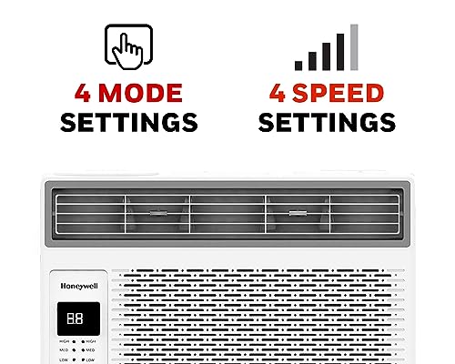 Honeywell 6,000 BTU Digital Window Air Conditioner, Remote, 4 Modes, Eco, 250 sq ft Coverage