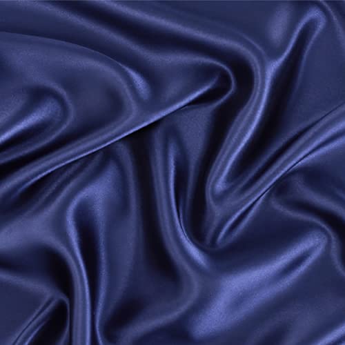 Bedsure Satin Pillowcase for Hair and Skin - Navy Blue Zipper Pillow Cases Standard Size Set of 2, Similar to Silk Pillow Cases, Silky & Super Soft Pillow Covers, Gifts for Her or Him, 20x26 Inches