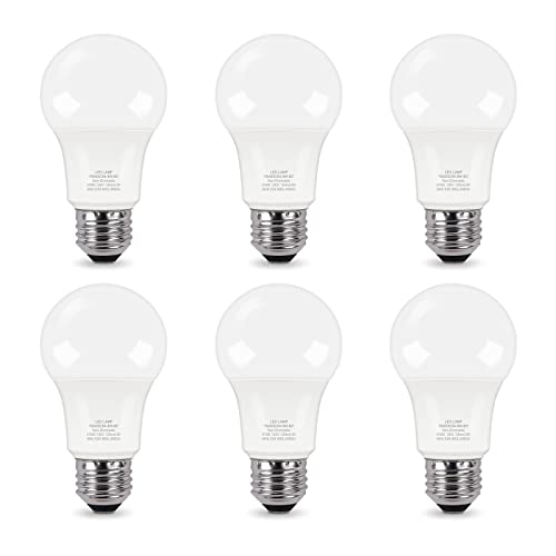 PARTPHONER A19 LED Light Bulb, 60W Equivalent, 9W 2700K Soft White, E26 Standard Base Non-Dimmable LED Light Bulb, CRI 85+, 6 Packs