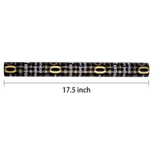 RUSPEPA Reversible Wrapping Paper Roll - 50 Years Old Birthday Black and Gold Pattern Great for Birthday, Party, Baby Shower - 17.5 Inches X 32.8 Feet