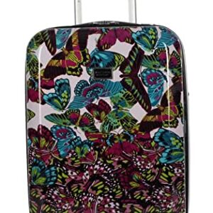 Betsey Johnson Designer 20 Inch Carry On - Expandable (ABS + PC) Hardside Luggage - Lightweight Durable Suitcase With 8-Rolling Spinner Wheels for Women (Magenta Butterfly, 20in)