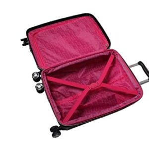 Betsey Johnson Designer 20 Inch Carry On - Expandable (ABS + PC) Hardside Luggage - Lightweight Durable Suitcase With 8-Rolling Spinner Wheels for Women (Magenta Butterfly, 20in)