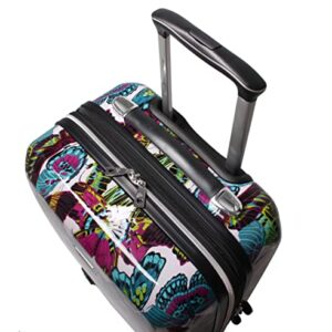 Betsey Johnson Designer 20 Inch Carry On - Expandable (ABS + PC) Hardside Luggage - Lightweight Durable Suitcase With 8-Rolling Spinner Wheels for Women (Magenta Butterfly, 20in)