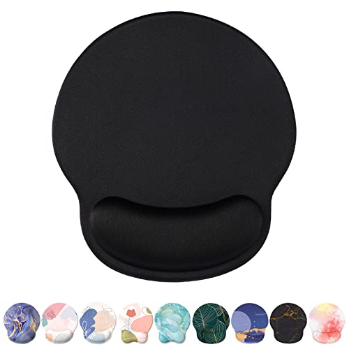 eulps Mouse Pad Wrist Support, Ergonomic Gel Mouse Pad with Wrist Rest, Comfortable Computer Mouse Pad for Laptop, Pain Relief Mousepad with Non-Slip PU Base (Black)