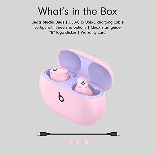 Beats Studio Buds - True Wireless Noise Cancelling Earbuds - Compatible with Apple & Android, Built-in Microphone, IPX4 Rating, Sweat Resistant Earphones (Pink) (Renewed)