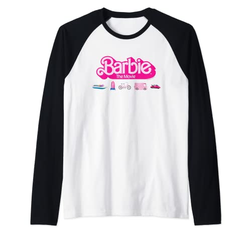 Barbie The Movie - Transportation Vehicles Raglan Baseball Tee