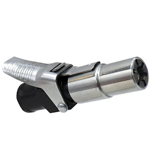 LockNFlate® Locking Air Chuck - Six Steel Jaws Lock onto Any tire Valve - Won't Leak or pop Off - Rated to 150 PSI - Open Flow