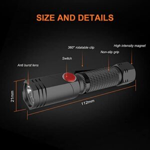 NICRON B74T LED Twist Flashlght 700 Lumen with Red Light Magnetic Rechargeable Waterproof for Fishing Night Walking