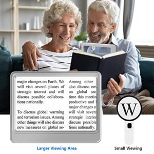 NZQXJXZ 5X Magnifying Glass for Reading Full Large Page Viewing Area Magnifier Lightweight Handheld Magnifier for Reading Seniors and Low Eyesight Person Silver