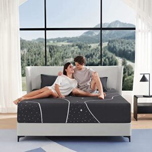 Sweetnight Queen Mattress, 12 Inch Gel Memory Foam Mattress in a Box, Plush Comfort Queen Size Mattress for Motion Isolation & Pressure Relief, Gray, Starry Night Grey