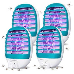 4 pack plug in bug zapper indoor for flying insect mosquito, electronic mosquito zapper gnat traps with led light for patio, bedroom, kitchen, office