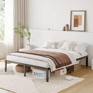 ZIYOO Full Size Bed Frame, 3 Inches Wide Wood Slats,18 Inch Tall Metal Platform, Heavy Duty 3500lbs Support for Mattress, No Box Spring Needed, Noise Free, Non-Slip, Easy Assembly